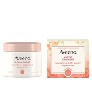 aveeno ultra-calming nourishing night cream, fragrance free, 1.7 ounce