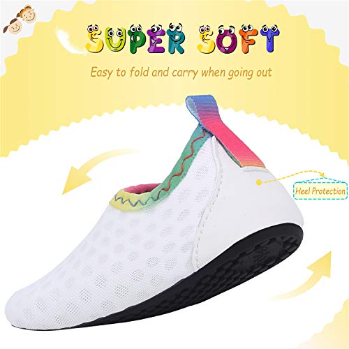 storeofbaby Baby Girls Summer Water Shoes Non Slip Lightweight Swim Beach Socks A-White