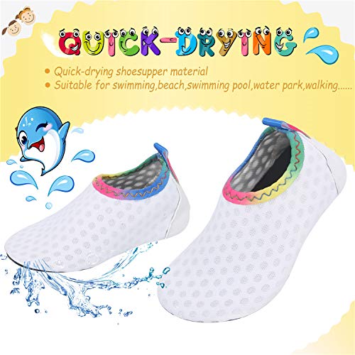 storeofbaby Baby Girls Summer Water Shoes Non Slip Lightweight Swim Beach Socks A-White