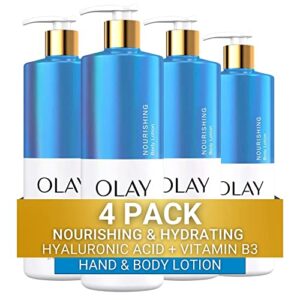 olay nourishing & hydrating body lotion for women with hyaluronic acid 17 fl oz pump pack of 4