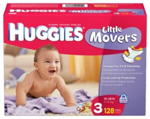 huggies little movers, size 3, 128 count (packaging may vary)