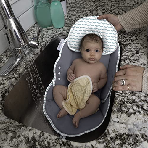 Summer Pure Support in-Sink Bather – Bathe Newborns up to 6 Months with Confidence Right in The Sink - Compression-Molded Foam Baby Bath Sink Cushion is Adjustable and Includes Anti-Slip Grips