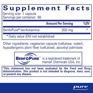 Pure Encapsulations BenfoMax | B1 (Thiamine) Supplement to Support a Healthy Carbohydrate Metabolism and Kidney Cellular Health* | 90 Capsules