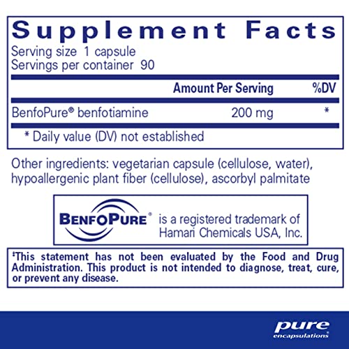 Pure Encapsulations BenfoMax | B1 (Thiamine) Supplement to Support a Healthy Carbohydrate Metabolism and Kidney Cellular Health* | 90 Capsules