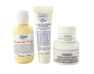 kiehl’s head-to-toe hydrators holiday gift set:: creme de corps body moisturizer, creamy eye treatment with avocado nourishing eye cream, ultra facial cream, and ultimate strength hand salve