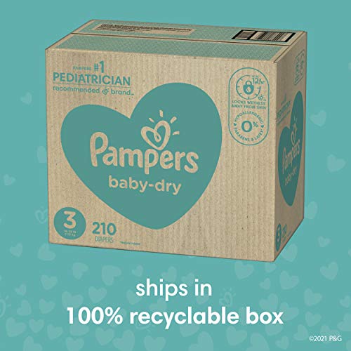 Pampers Baby Diapers and Wipes Starter Kit (2 Month Supply) - Baby Dry Disposable Baby Diapers (2 x 252 Count) with Sensitive Water Based Baby Wipes, 12X Pop-Top Packs, 864 Count