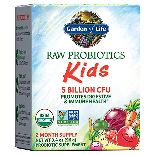 Garden of Life Raw Acidophilus and Bifidobacteria Organic Probiotic Supports Digestive Health & Immune System for Kids, Gluten & Soy Free, Packaging May Vary, 3.4 Oz