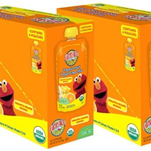 Earth's Best Organic Sesame Street Toddler Fruit Yogurt Smoothie, Pineapple, Orange and Banana, 4.2 oz. Pouch (Pack of 12)