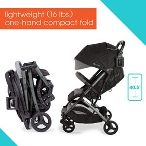 Summer 3Dpac CS+ Compact Fold Stroller, Black - Compact Car Seat Adaptable Baby Stroller - Lightweight Stroller with Convenient One-Hand Fold, Reclining Seat and Extra-Large Canopy