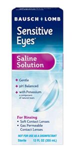 sensitive eyes contact lens solution by bausch & lomb saline solution for sensitive eyes, soft contact & gas permeable lenses, 12 fl oz