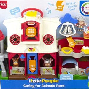 Fisher-Price Little People Toddler Learning Toy Caring For Animals Farm Electronic Playset With Smart Stages For Ages 1+ Years