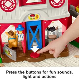 Fisher-Price Little People Toddler Learning Toy Caring For Animals Farm Electronic Playset With Smart Stages For Ages 1+ Years