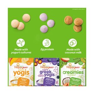 Happy Baby Organics Creamies Freeze-Dried Veggie & Fruit Snacks with Coconut Milk, Apple Spinach Pea & Kiwi, 1 Ounce (Pack of 1)