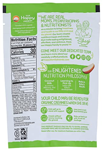 Happy Baby Organics Creamies Freeze-Dried Veggie & Fruit Snacks with Coconut Milk, Apple Spinach Pea & Kiwi, 1 Ounce (Pack of 1)