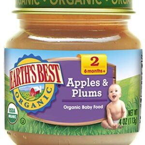 Earth's Best Organic Baby Food, Apple & Plums, 4 Ounce (Pack of 12)