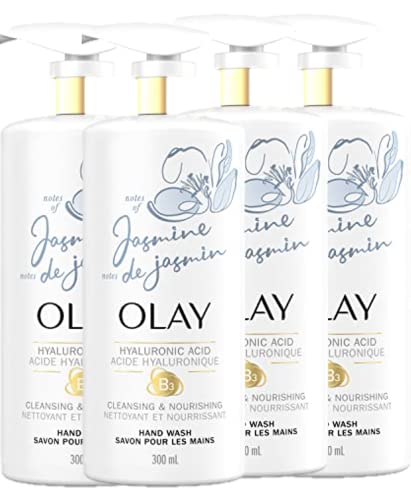 Olay Cleansing & Nourishing Hand Wash with Vitamin B3 + Hyaluronic Acid, 10.1 Fl Oz (Pack of 4)