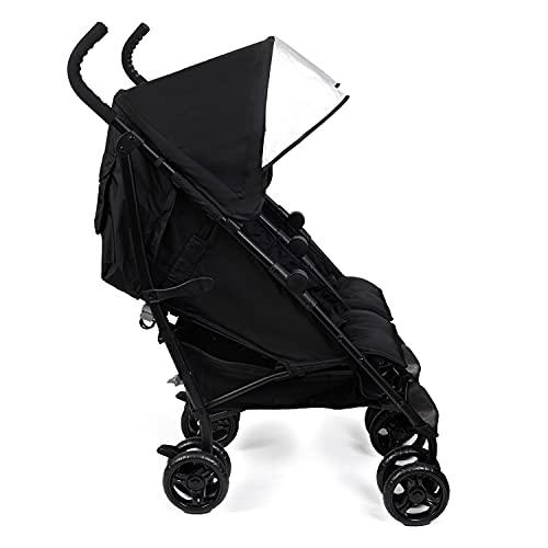 Summer Infant 3Dlite Double Convenience Lightweight Double Stroller for Infant & Toddler with Aluminum Frame, Two Large Seats with Individual Recline, Extra-Large Storage Basket, Black