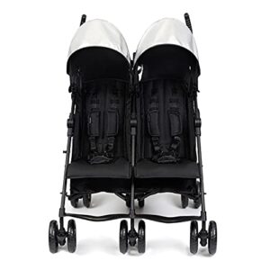 Summer Infant 3Dlite Double Convenience Lightweight Double Stroller for Infant & Toddler with Aluminum Frame, Two Large Seats with Individual Recline, Extra-Large Storage Basket, Black