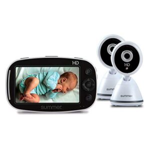 summer baby pixel zoom hd duo 5.0” video baby monitor (2 cameras) – high definition baby monitor with clearer, nighttime views, sleepzone boundary alerts and remote camera steering