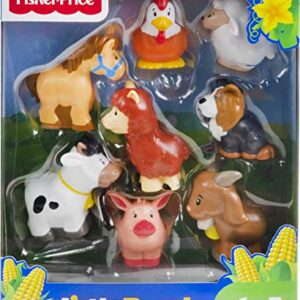 Fisher-Price Little People Toddler Toys Farm Animal Friends 8-Piece Figure Set For Pretend Play Ages 1+ Years