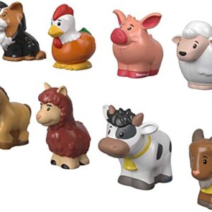 Fisher-Price Little People Toddler Toys Farm Animal Friends 8-Piece Figure Set For Pretend Play Ages 1+ Years