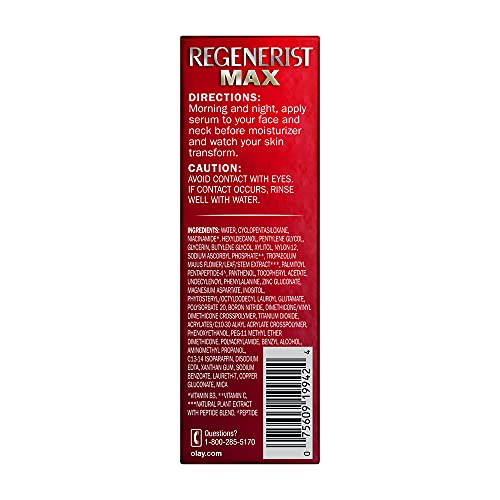 Olay Regenerist MAX Hydration Serum with Hyaluronic Acid, 1.3 Oz