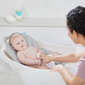 Summer Infant Deluxe Bath Cushion, Gray, Fits Inside Most Baby Bathtubs, Provides Extra Comfort and Support, No Slip Backing, Quick Dry Material, Machine Washable, White