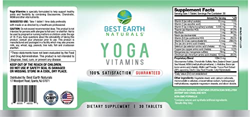 Best Earth Naturals Yoga Vitamins - Flexibility Supplement to Help Increase Movement, Flexibility, Stretching, Mobility, Joint Stiffness and More