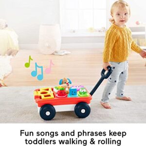 Fisher-Price Laugh & Learn Baby & Toddler Toy, Pull & Play Learning Wagon With Smart Stages & 4 Pieces For Ages 6+ Months [Amazon Exclusive]