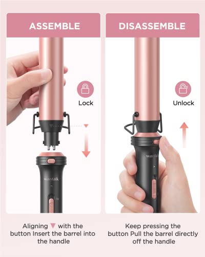 Wavytalk 5 in 1 Curling Iron,Curling Wand Set with Curling Brush and 4 Interchangeable Ceramic Curling Wand(0.5”-1.25”),Instant Heat Up,Include Heat Protective Glove & 2 Clips