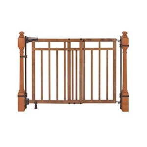 summer banister and stair, top of stairs baby gate with dual installation kit, cherry finish – 33” tall, fits openings up to 32” to 48” wide, baby and pet gate for doorways and stairways