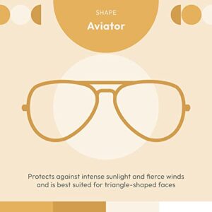 EYEBUYDIRECT Aviator Sunglasses for Women and Men, Scratch-Resistant Sunglasses for Women and Men with UV Protection, Non-Polarized, Good Vibrations - Large