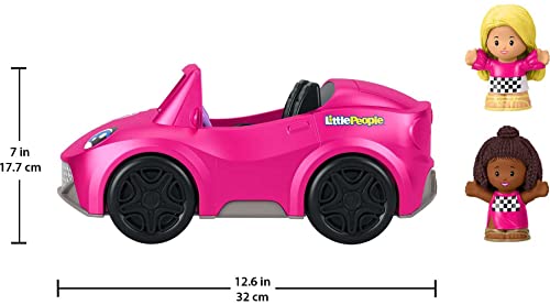 Fisher-Price Little People Barbie Toddler Toy Car Convertible with Music Sounds & 2 Figures for Pretend Play Ages 18+ Months