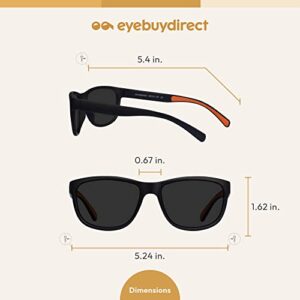 EYEBUYDIRECT Rectangle Sunglasses, Scratch-Resistant Sunglasses for Women and Men with UV Protection, DeterminedCurrent, Polarized