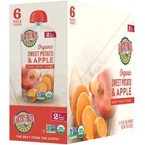 earth’s best organic stage 2 baby food, sweet potato and apple, 4 oz. pouch (pack of 12)