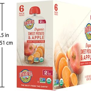 Earth's Best Organic Stage 2 Baby Food, Sweet Potato and Apple, 4 oz. Pouch (Pack of 12)