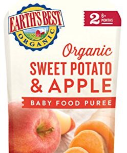 Earth's Best Organic Stage 2 Baby Food, Sweet Potato and Apple, 4 oz. Pouch (Pack of 12)