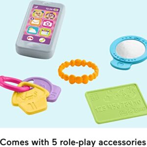 Fisher-Price Laugh & Learn Baby & Toddler Toy My Smart Purse Pretend Dress Up Set With Lights & Learning Songs For Ages 6+ Months