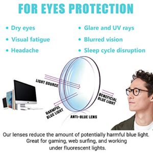 Blue Light Blocking Glasses, Blue Blocker Computer Glasses for Men Women, Anti Glare 400 UV & Eye Strain Fake Square Glasses