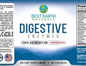 Best Earth Naturals Digestive Enzymes Maximum Strength Formula to Help Promote Healthy Digestion 30 Vegetable Capsules