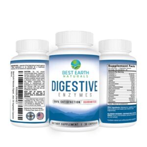 Best Earth Naturals Digestive Enzymes Maximum Strength Formula to Help Promote Healthy Digestion 30 Vegetable Capsules