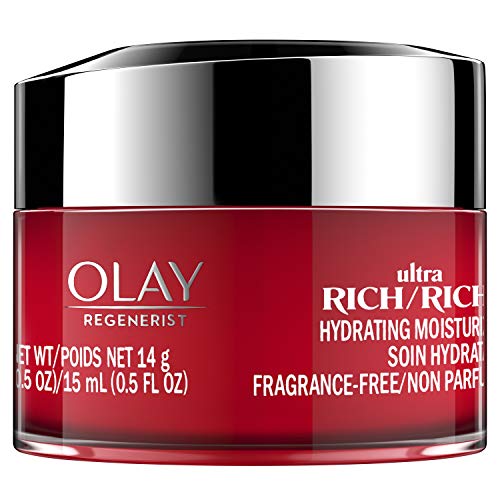 Olay New Regenerist Ultra Rich Face Moisturizer, Fragrance-Free, Trial Size, 0.5 oz