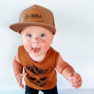 Toddler Hat - Toddler Boy Easter Outfit - Toddler Boy Snap Back - Toddler Baseball Hat - Baby Bubba Trucker Cap - Infant Newborn Youth Flat Brim Patch Sun Hat for Summer Winter - by Knuckleheads