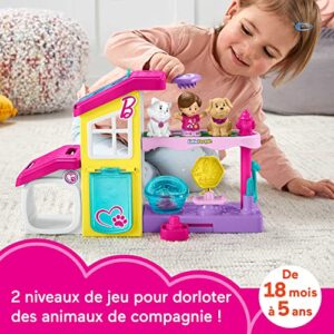 Fisher-Price Little People Barbie Toddler Playset Play and Care Pet Spa with Music Sounds & 4 Pieces for Ages 18+ Months