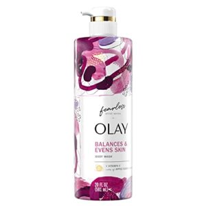 Olay Fearless Artist Series Skin Balancing Body Wash with Vitamin C and Notes of Apple Cider Vinegar 20 oz (Pack of 4)