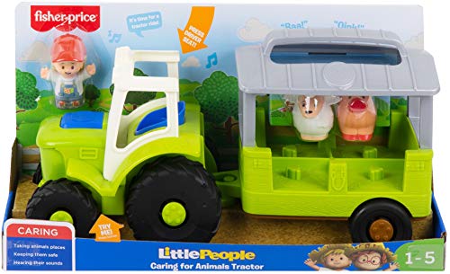 Fisher-Price Little People Toddler Musical Toy Caring For Animals Tractor Farm Vehicle & 3 Figures For Ages 1+ Years