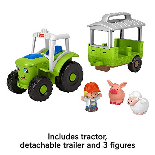 Fisher-Price Little People Toddler Musical Toy Caring For Animals Tractor Farm Vehicle & 3 Figures For Ages 1+ Years