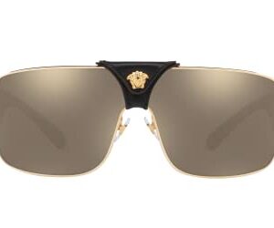 Versace VE 2207Q 1002/5 Gold Metal Square Sunglasses Gold Mirror Lens