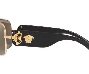 Versace VE 2207Q 1002/5 Gold Metal Square Sunglasses Gold Mirror Lens