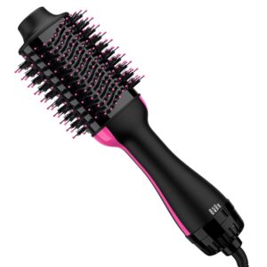 hair dryer brush blow dryer brush in one, 4 in 1 styling tools blow dryer with ceramic oval barrel, hair dryer and styler volumizer, hot air brush hair straightener brush for all hair types